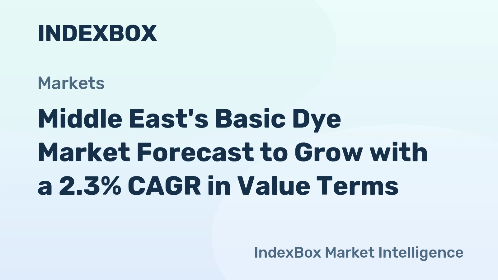 Middle East's Basic Dye Market Forecast to Grow with a 2.3% CAGR in Value Terms