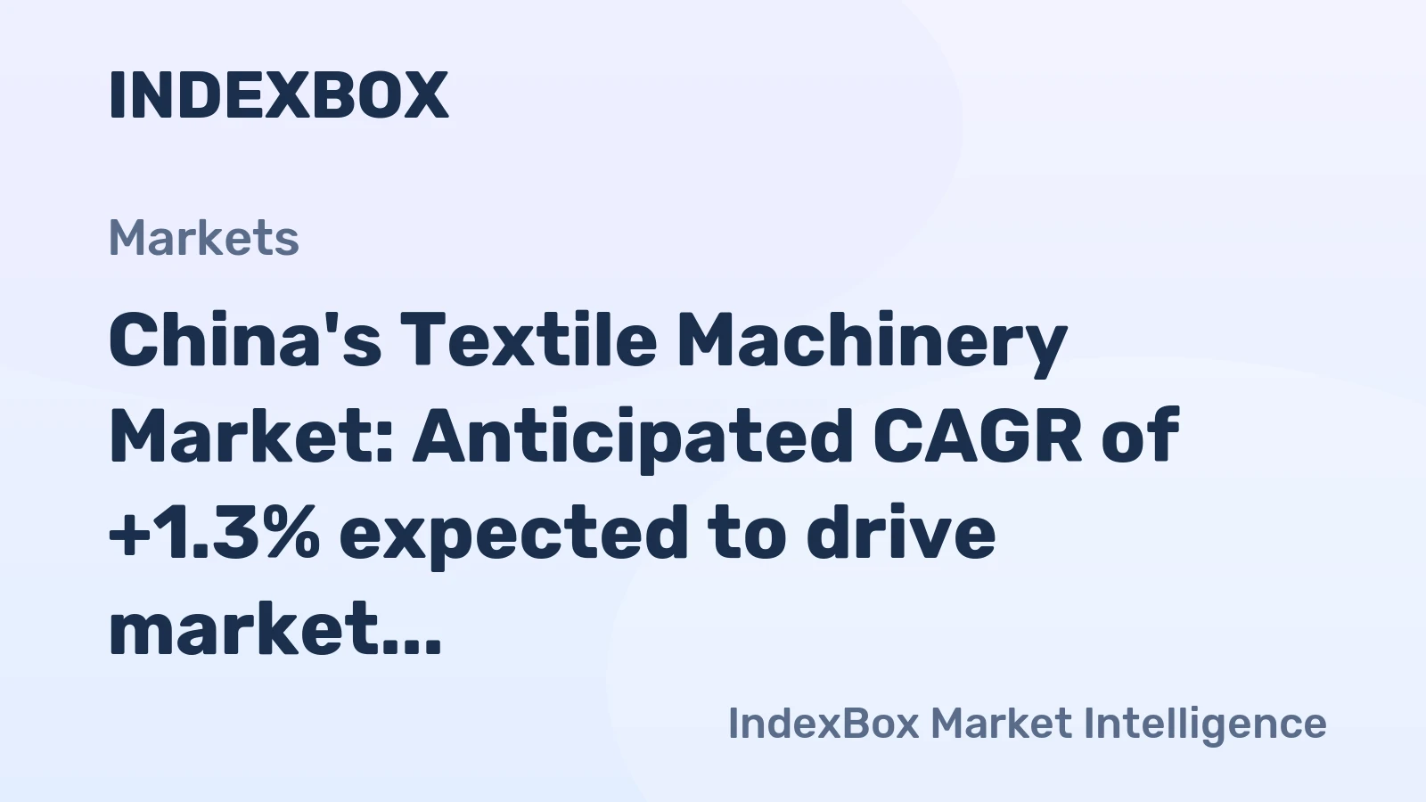 China's Textile Machinery Market: Anticipated CAGR of +1.3% expected to drive market volume to 13M units by 2035