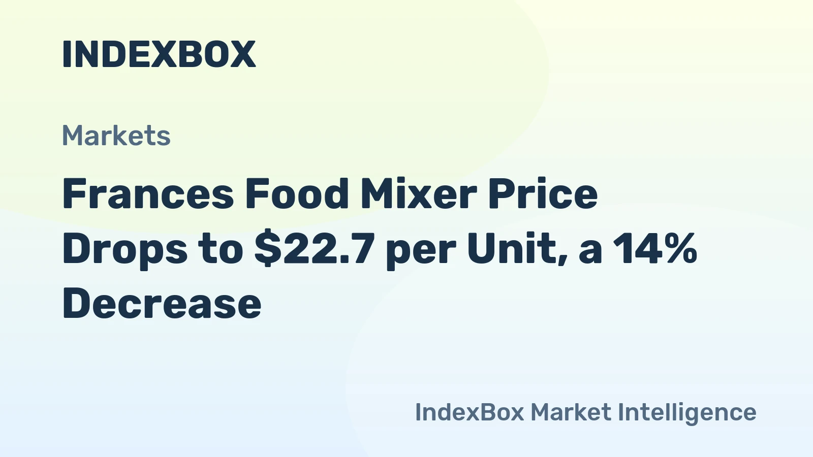 Frances Food Mixer Price Drops to $22.7 per Unit, a 14% Decrease