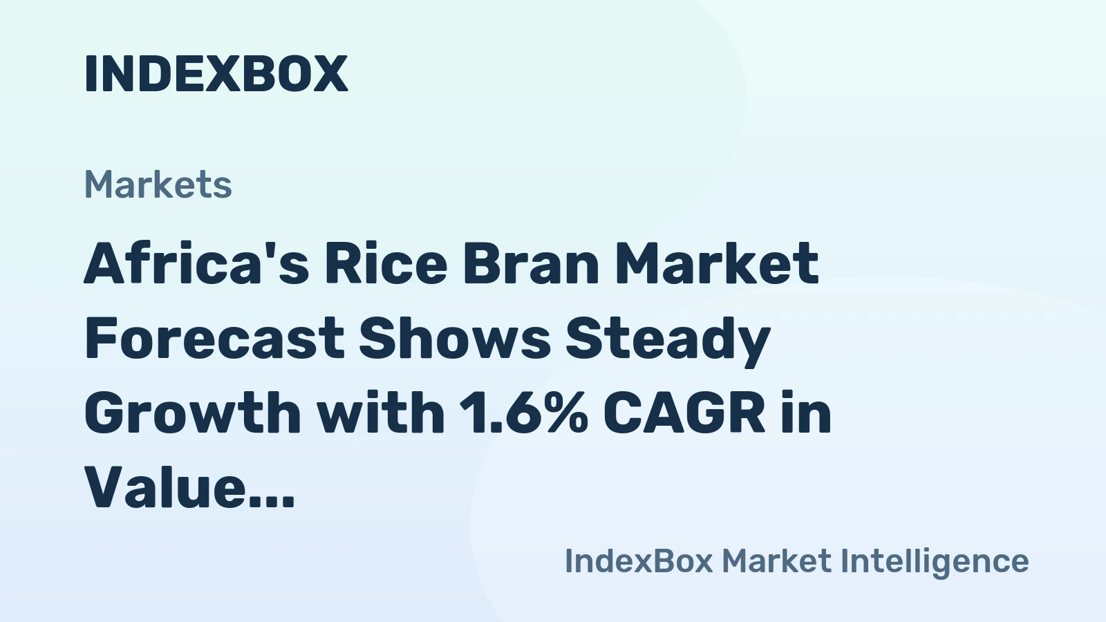 Africa's Rice Bran Market Forecast Shows Steady Growth with 1.6% CAGR in Value Through 2035