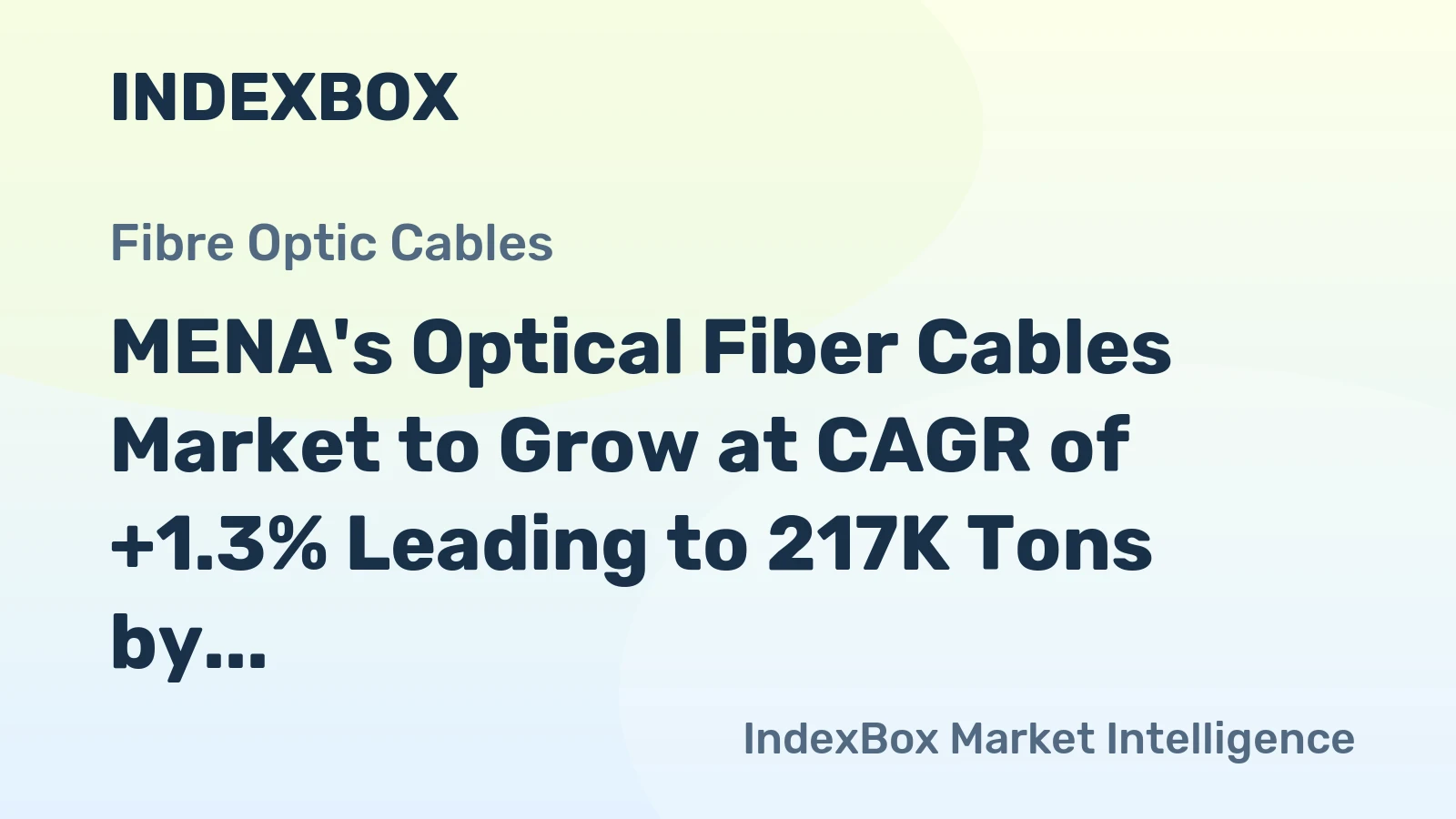 MENA's Optical Fiber Cables Market to Grow at CAGR of +1.3% Leading to 217K Tons by 2035