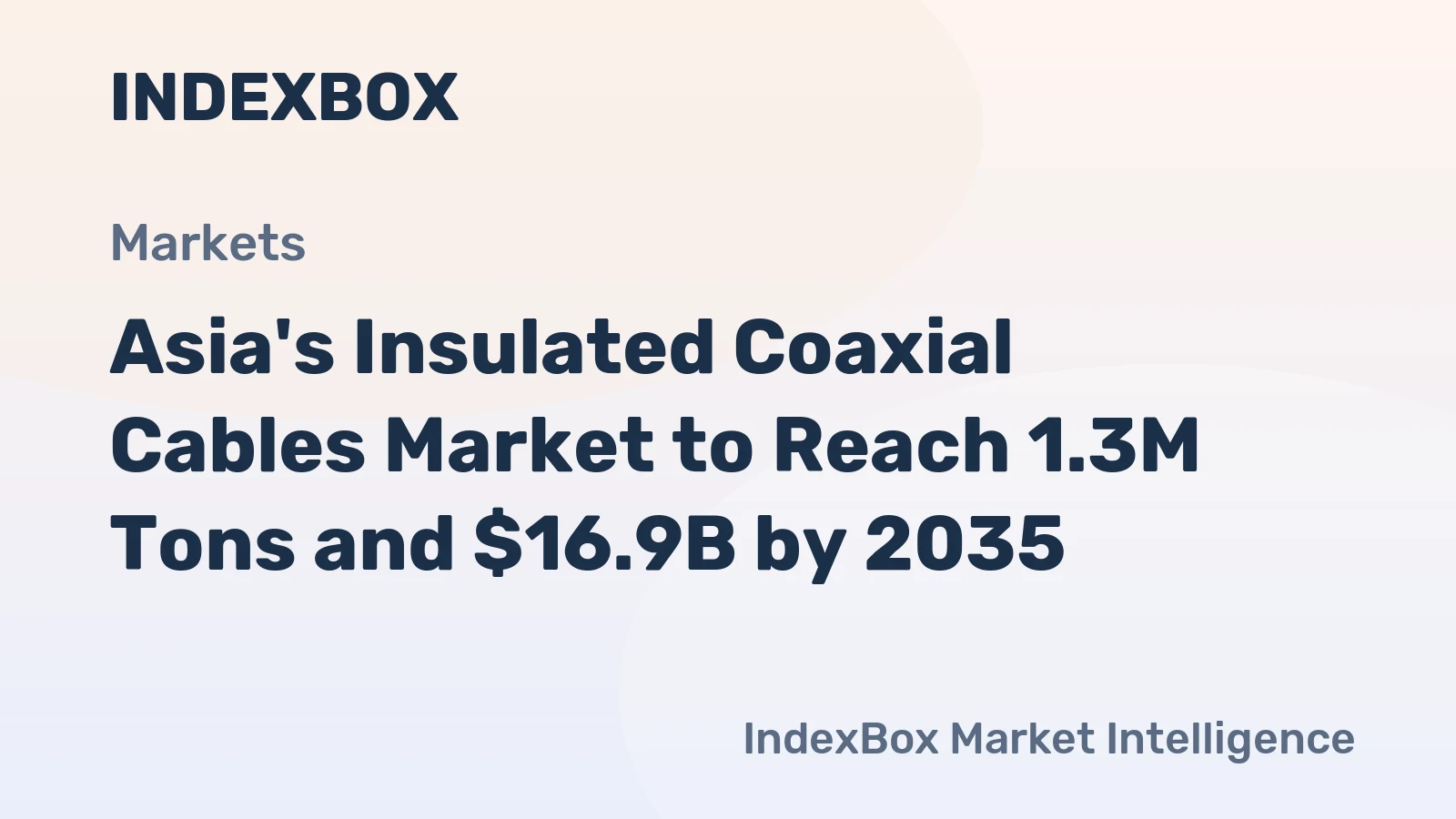 Asia's Insulated Coaxial Cables Market to Reach 1.3M Tons and $16.9B by 2035
