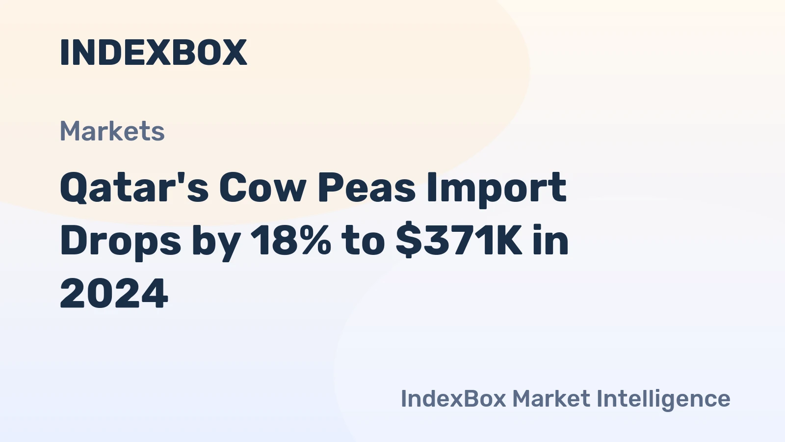 Qatar's Cow Peas Import Drops by 18% to $371K in 2024