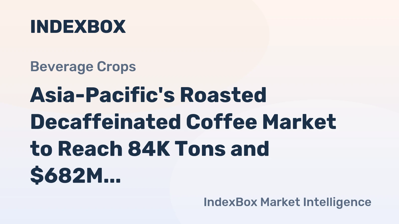 Asia-Pacific's Roasted Decaffeinated Coffee Market to Reach 84K Tons and $682M by 2035