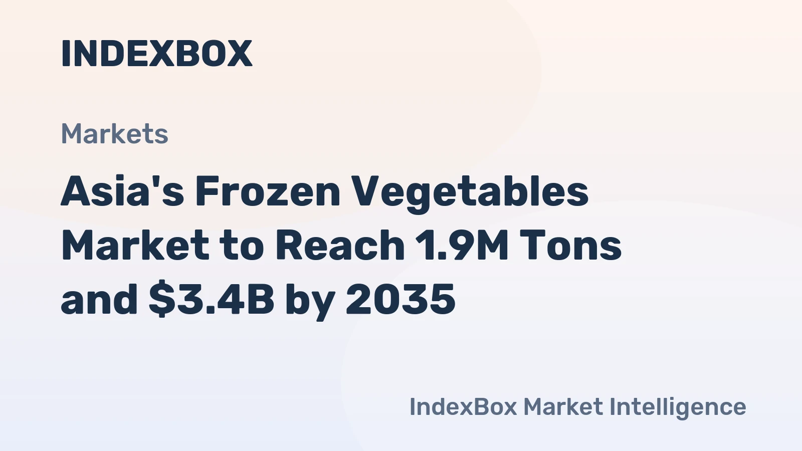 Asia's Frozen Vegetables Market to Reach 1.9M Tons and $3.4B by 2035