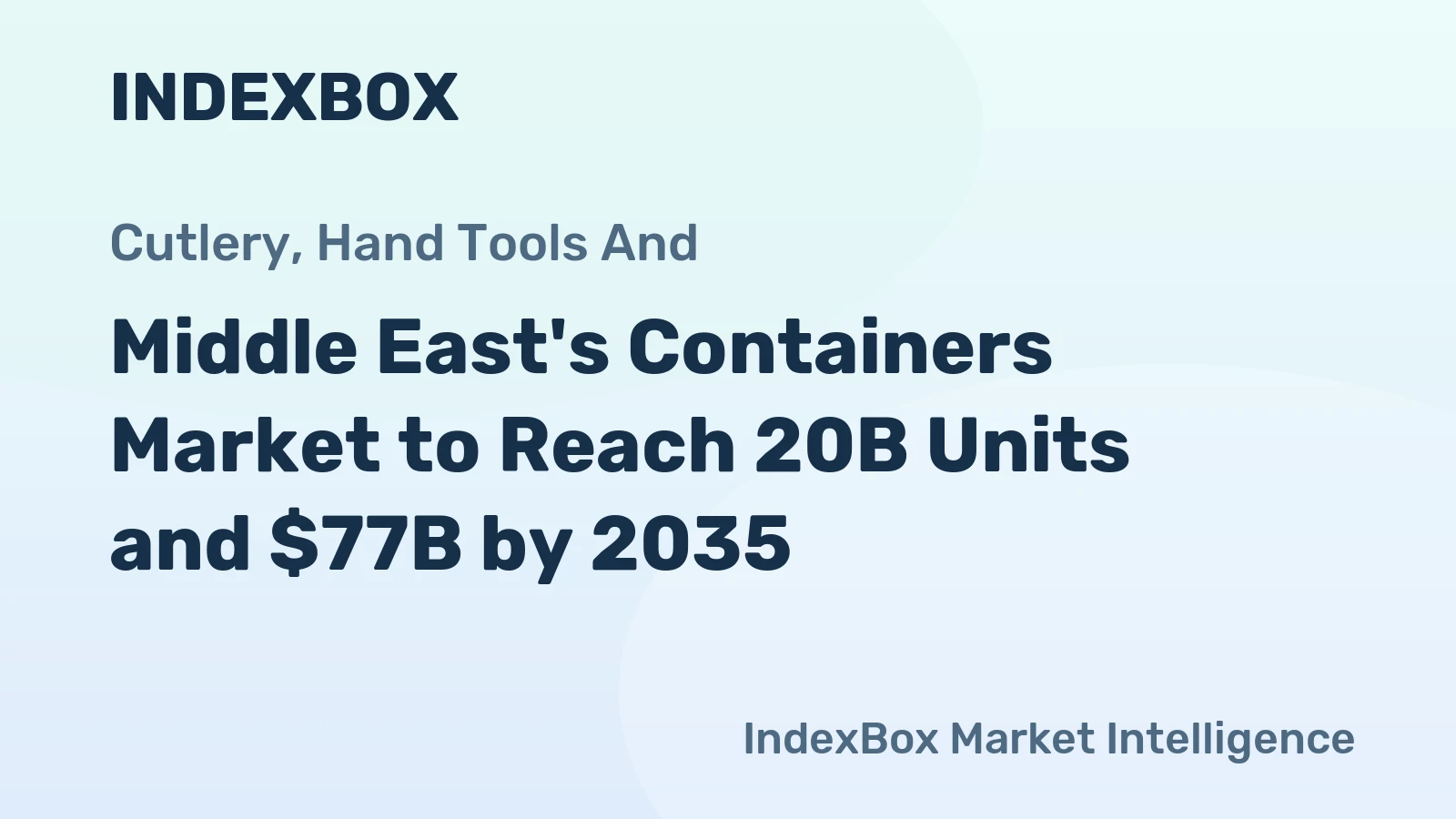 Middle East's Containers Market to Reach 20B Units and $77B by 2035