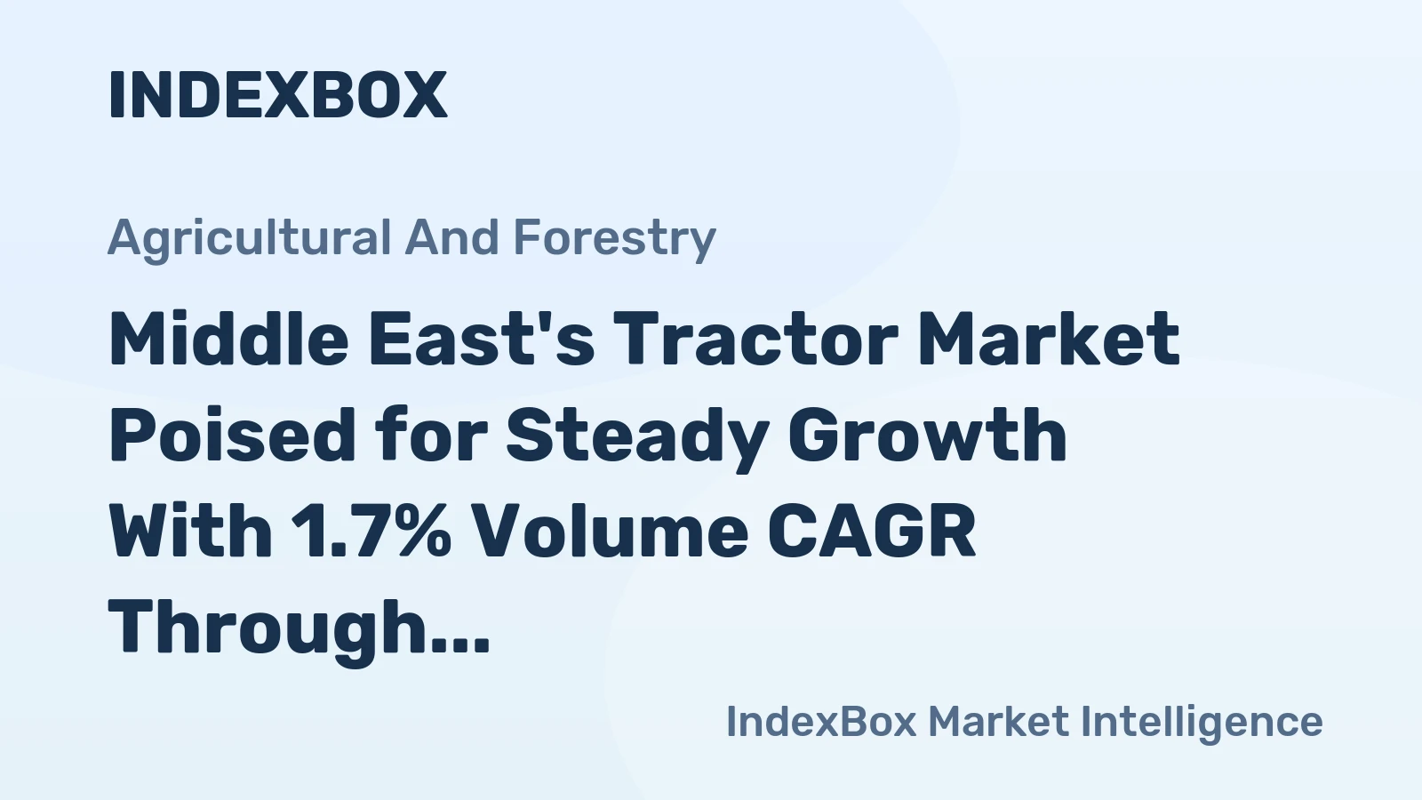 Middle East's Tractor Market Poised for Steady Growth With 1.7% Volume CAGR Through 2035