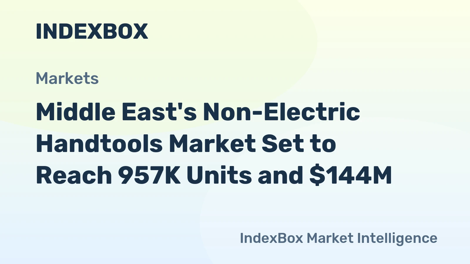 Middle East's Non-Electric Handtools Market Set to Reach 957K Units and $144M