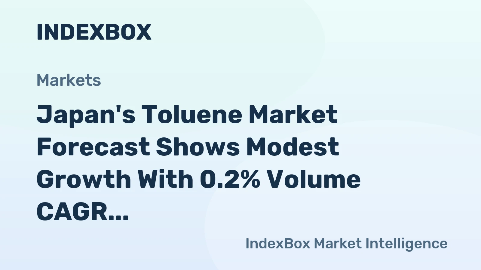 Japan's Toluene Market Forecast Shows Modest Growth With 0.2% Volume CAGR Through 2035