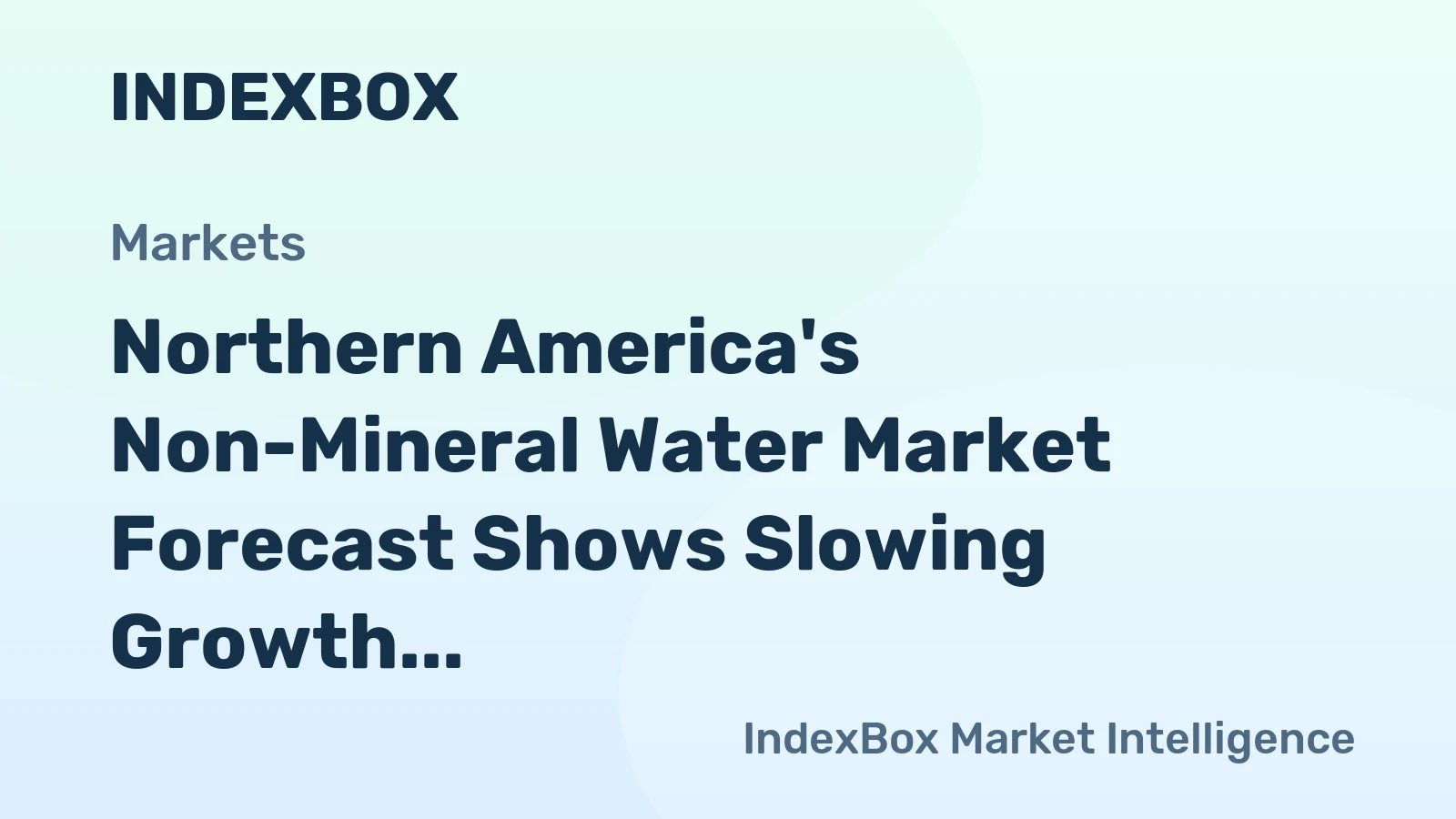 Northern America's Non-Mineral Water Market Forecast Shows Slowing Growth With a +0.4% Volume CAGR