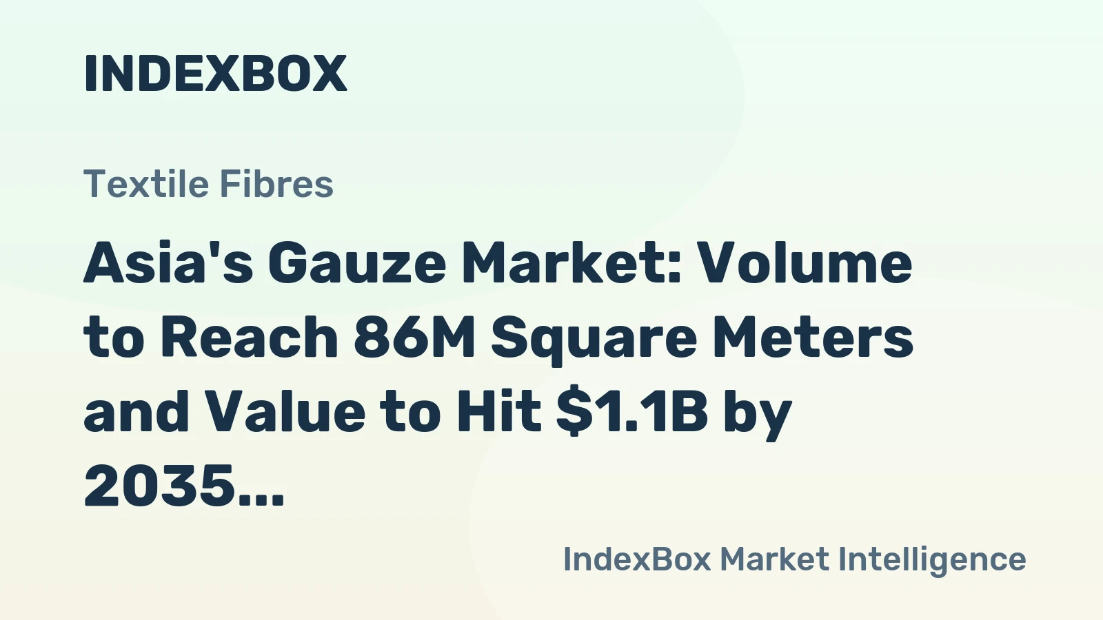 Asia's Gauze Market: Volume to Reach 86M Square Meters and Value to Hit $1.1B by 2035