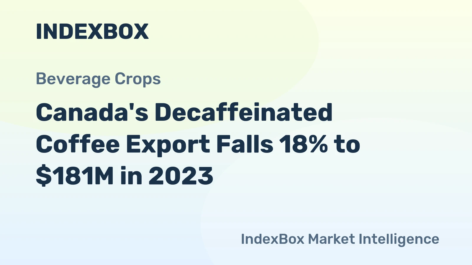Canada's Decaffeinated Coffee Export Falls 18% to $181M in 2023