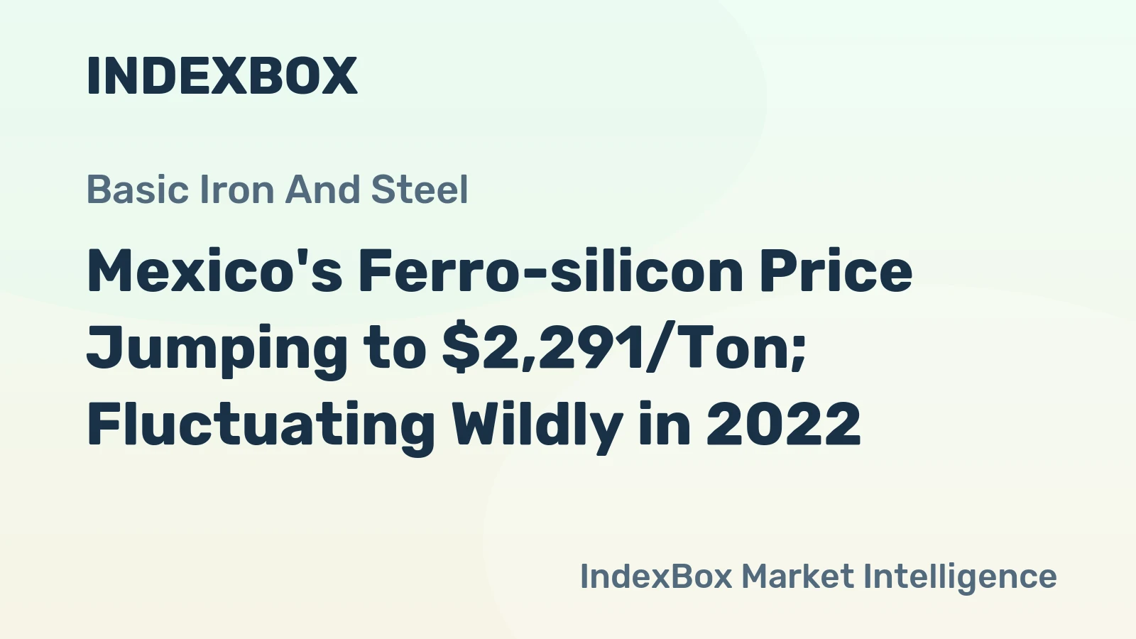 Mexico's Ferro-silicon Price Jumping to $2,291/Ton; Fluctuating Wildly in 2022