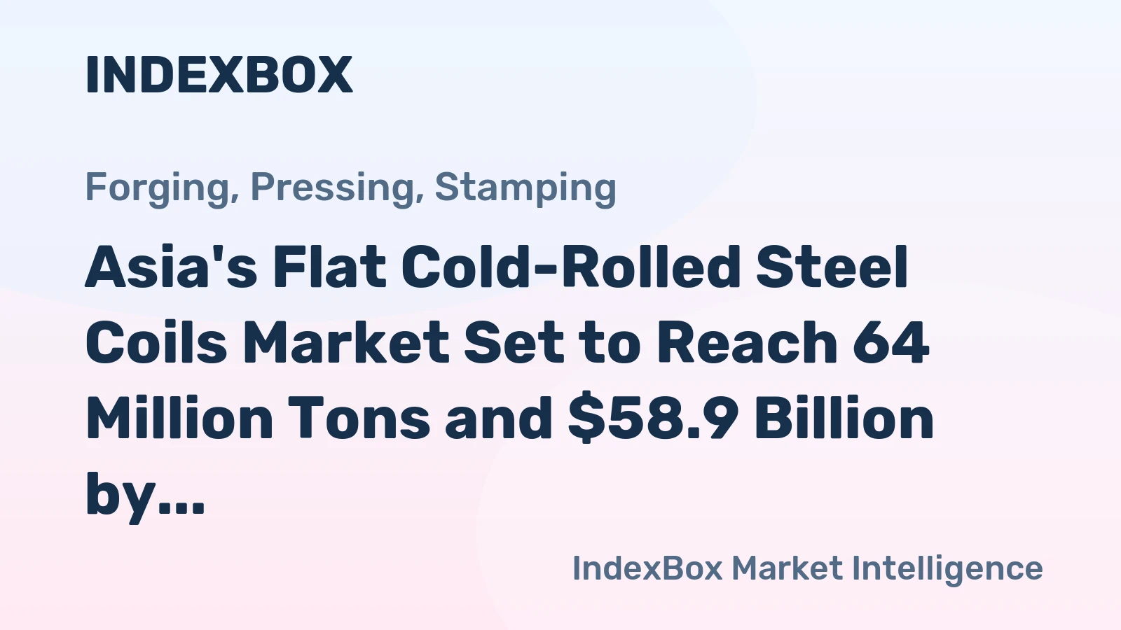 Asia's Flat Cold-Rolled Steel Coils Market Set to Reach 64 Million Tons and $58.9 Billion by 2035