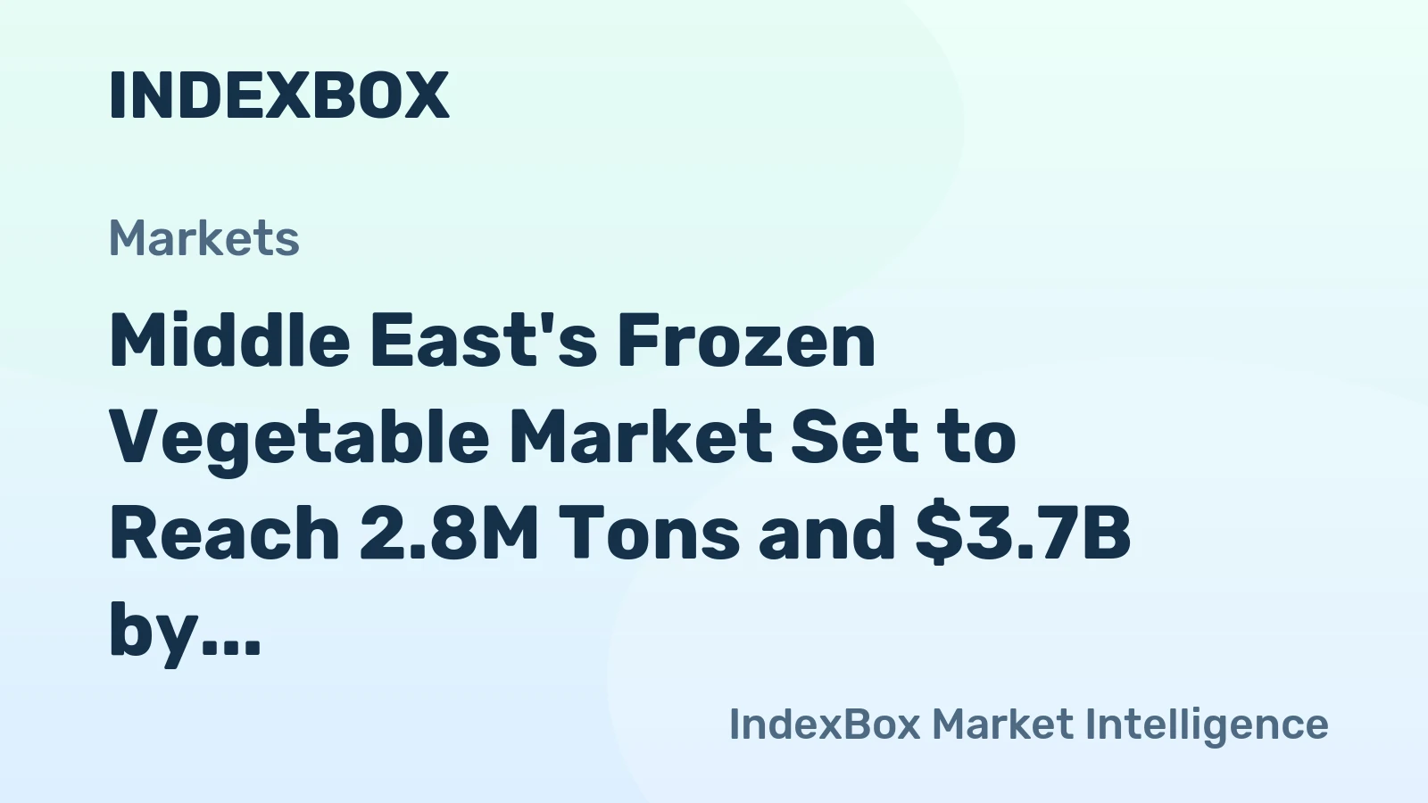 Middle East's Frozen Vegetable Market Set to Reach 2.8M Tons and $3.7B by 2035