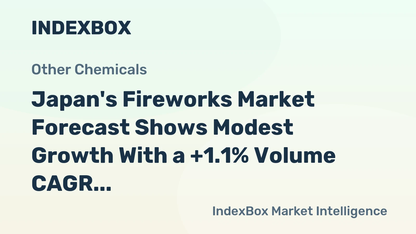 Japan's Fireworks Market Forecast Shows Modest Growth With a +1.1% Volume CAGR