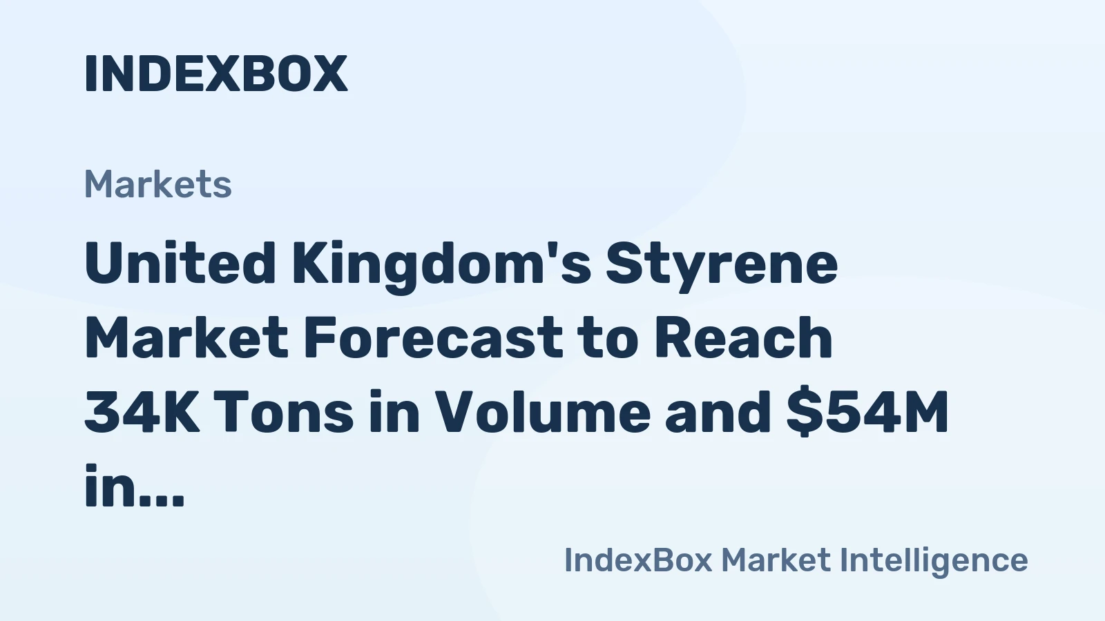 United Kingdom's Styrene Market Forecast to Reach 34K Tons in Volume and $54M in Value by 2035