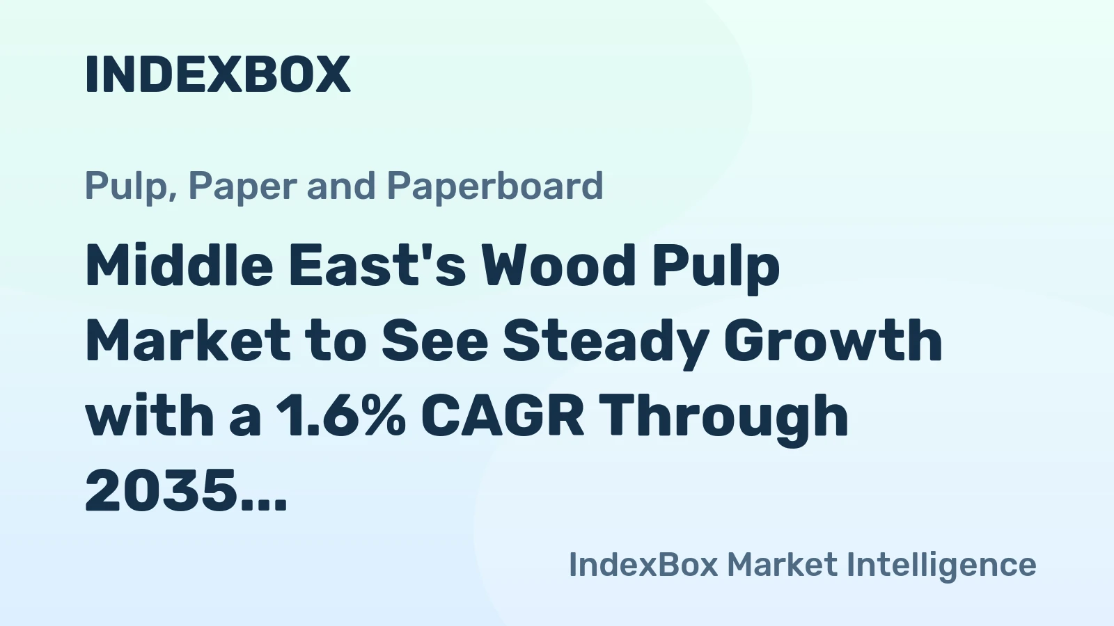 Middle East's Wood Pulp Market to See Steady Growth with a 1.6% CAGR Through 2035