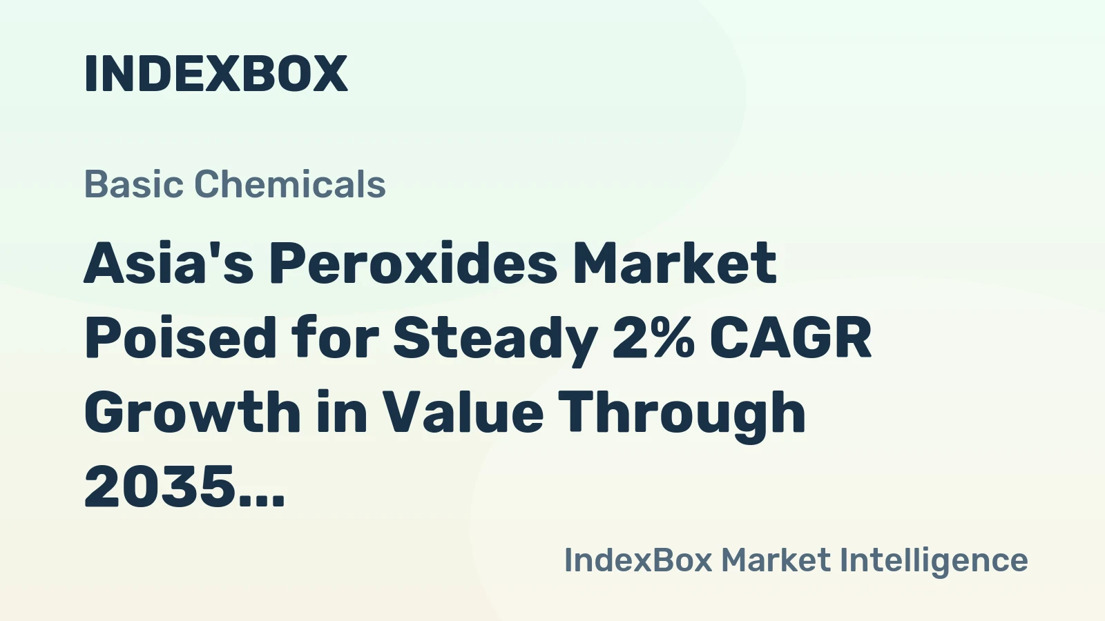 Asia's Peroxides Market Poised for Steady 2% CAGR Growth in Value Through 2035