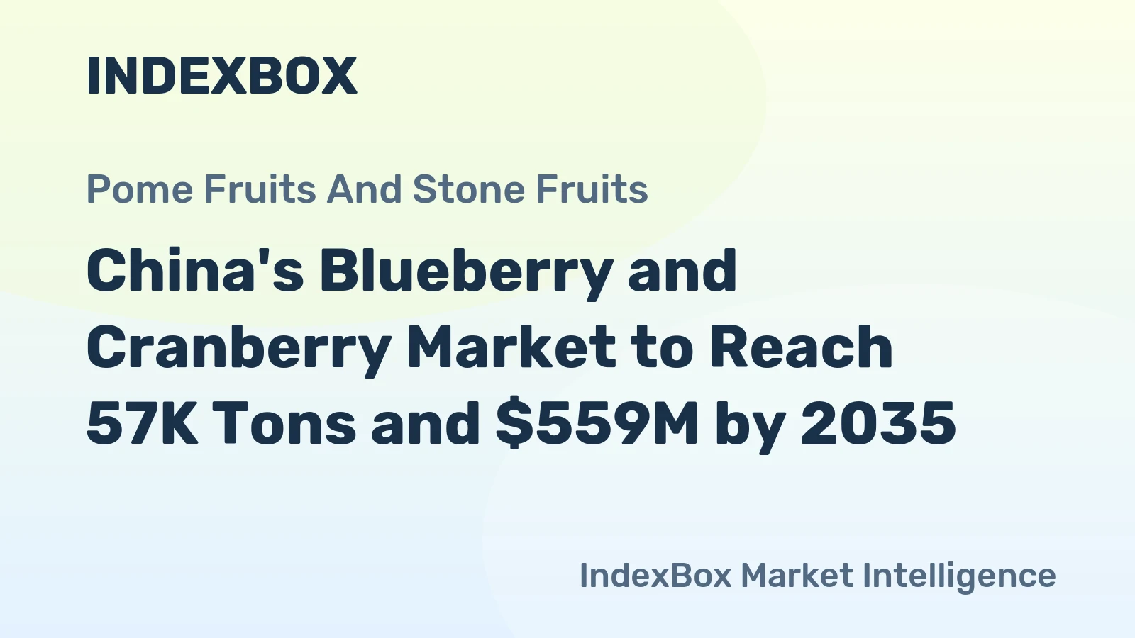 China's Blueberry and Cranberry Market to Reach 57K Tons and $559M by 2035