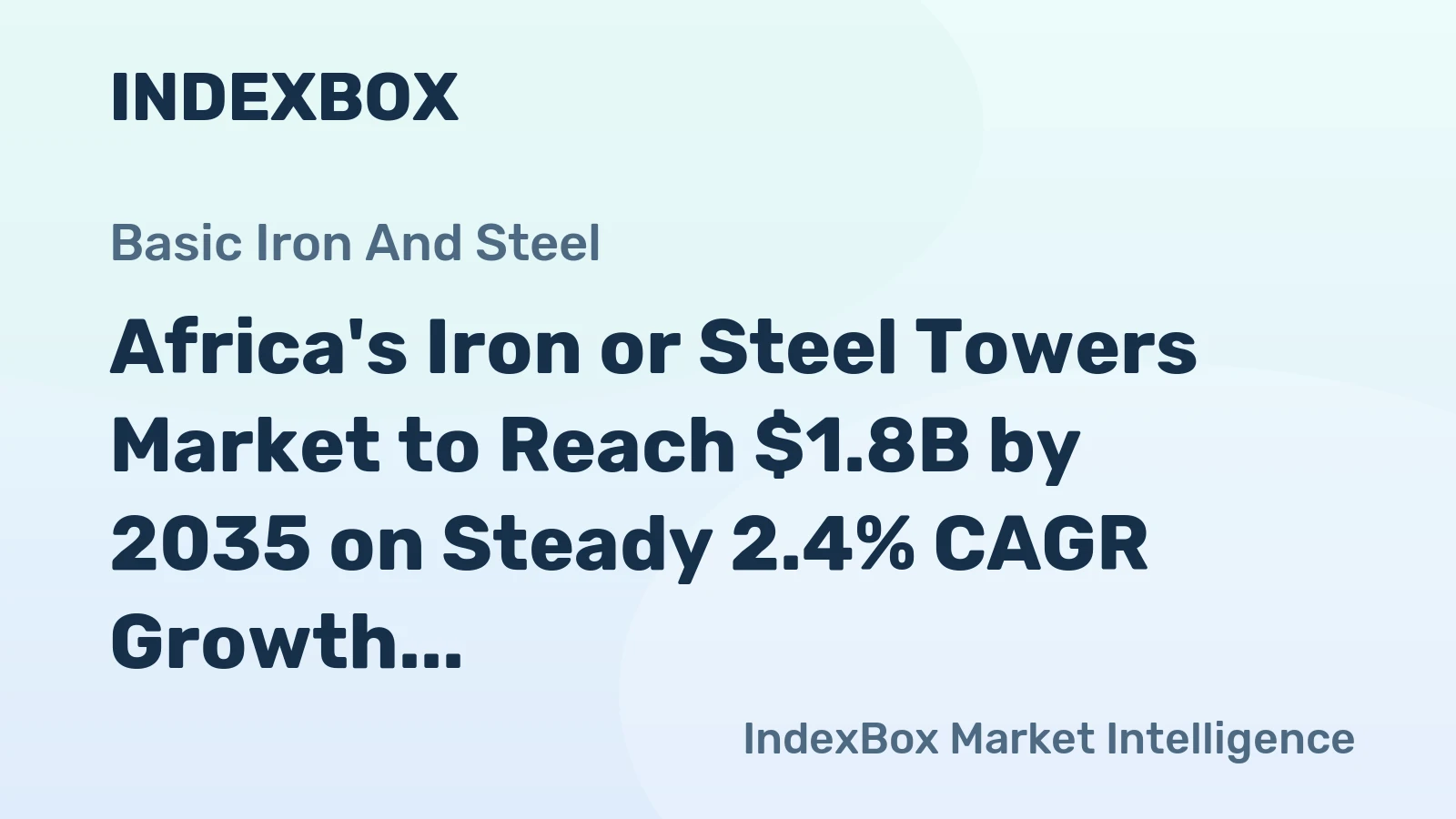 Africa's Iron or Steel Towers Market to Reach $1.8B by 2035 on Steady 2.4% CAGR Growth