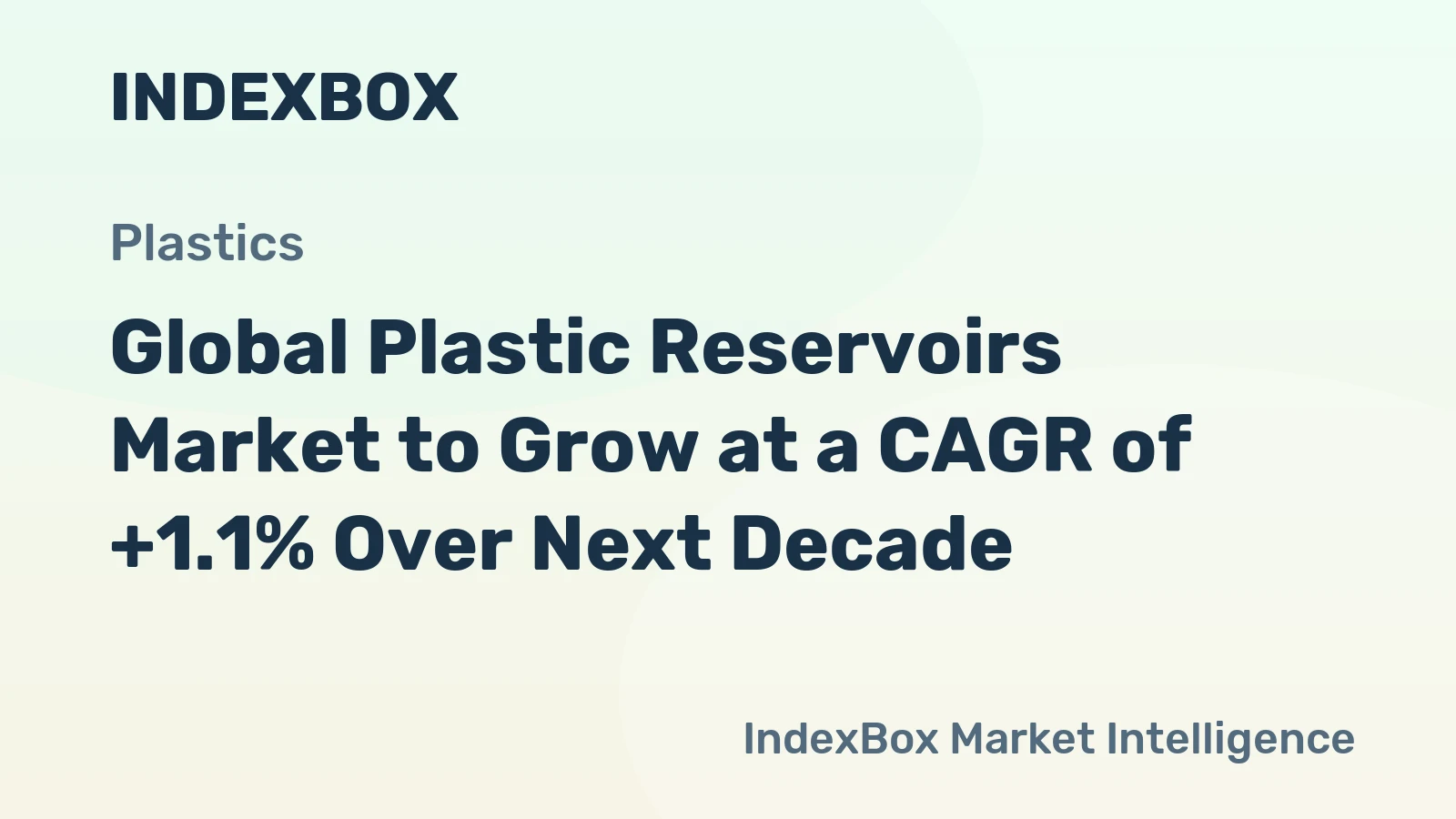 Global Plastic Reservoirs Market to Grow at a CAGR of +1.1% Over Next Decade