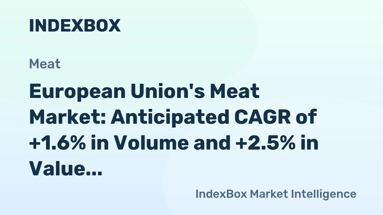 European Union's Meat Market: Anticipated CAGR of +1.6% in Volume and +2.5% in Value from 2024 to 2035