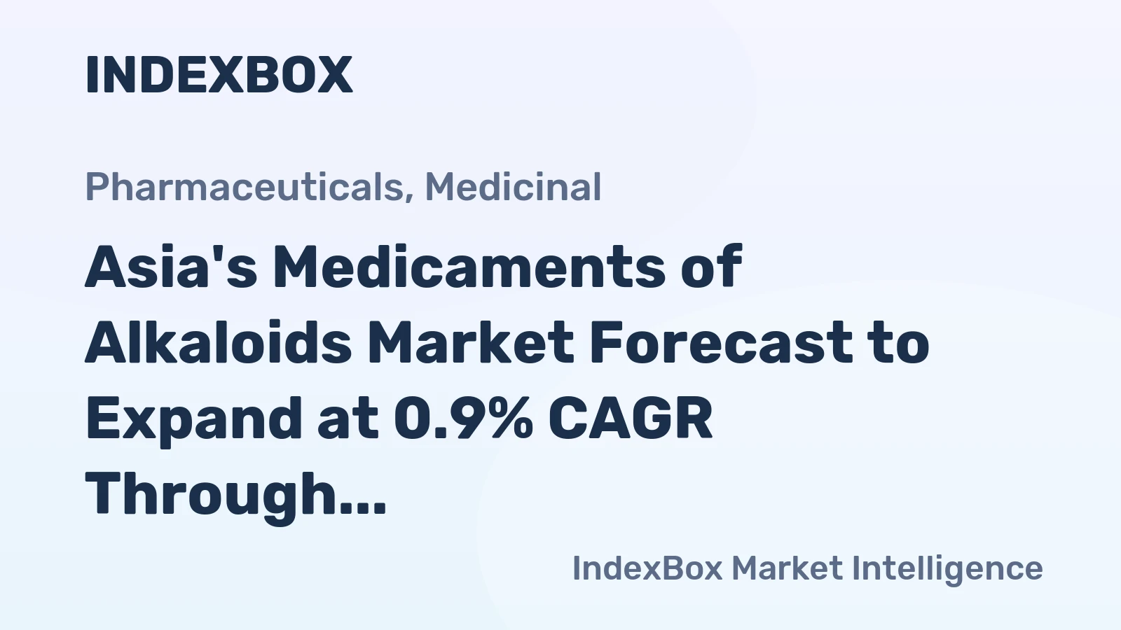 Asia's Medicaments of Alkaloids Market Forecast to Expand at 0.9% CAGR Through 2035