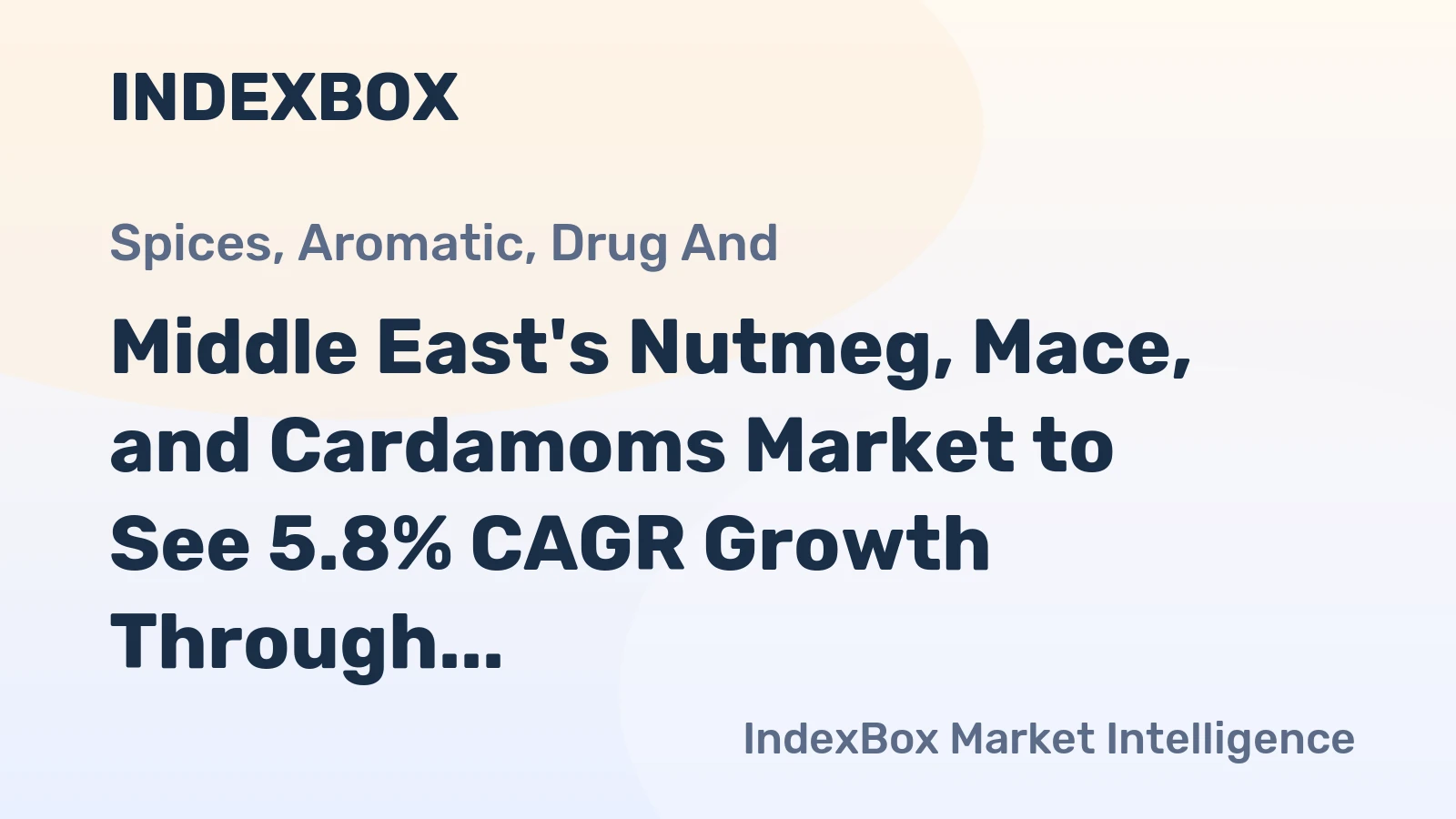 Middle East's Nutmeg, Mace, and Cardamoms Market to See 5.8% CAGR Growth Through 2035