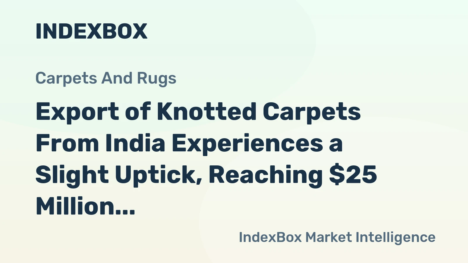 Export of Knotted Carpets From India Experiences a Slight Uptick, Reaching $25 Million in October 2023