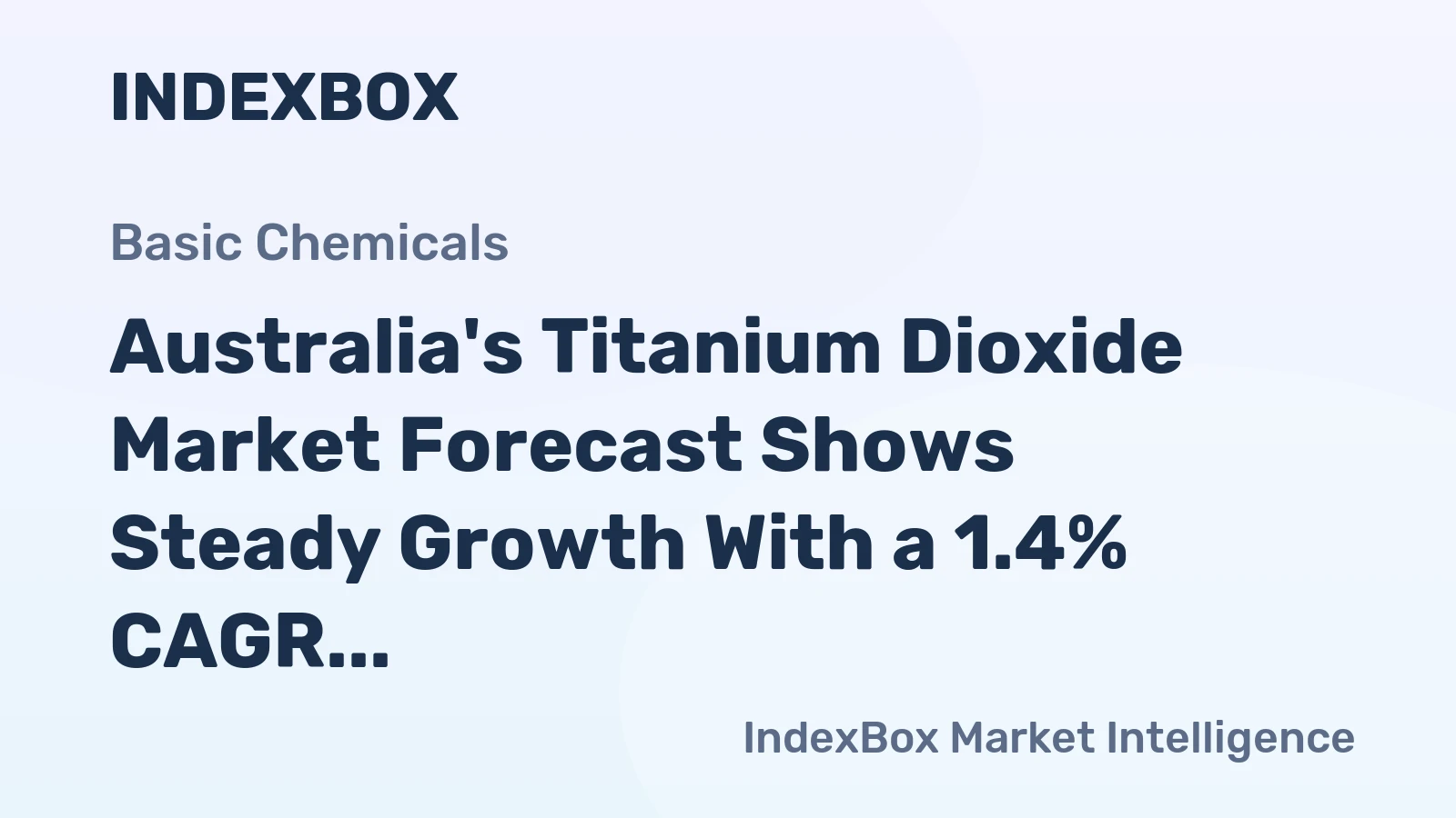 Australia's Titanium Dioxide Market Forecast Shows Steady Growth With a 1.4% CAGR Through 2035