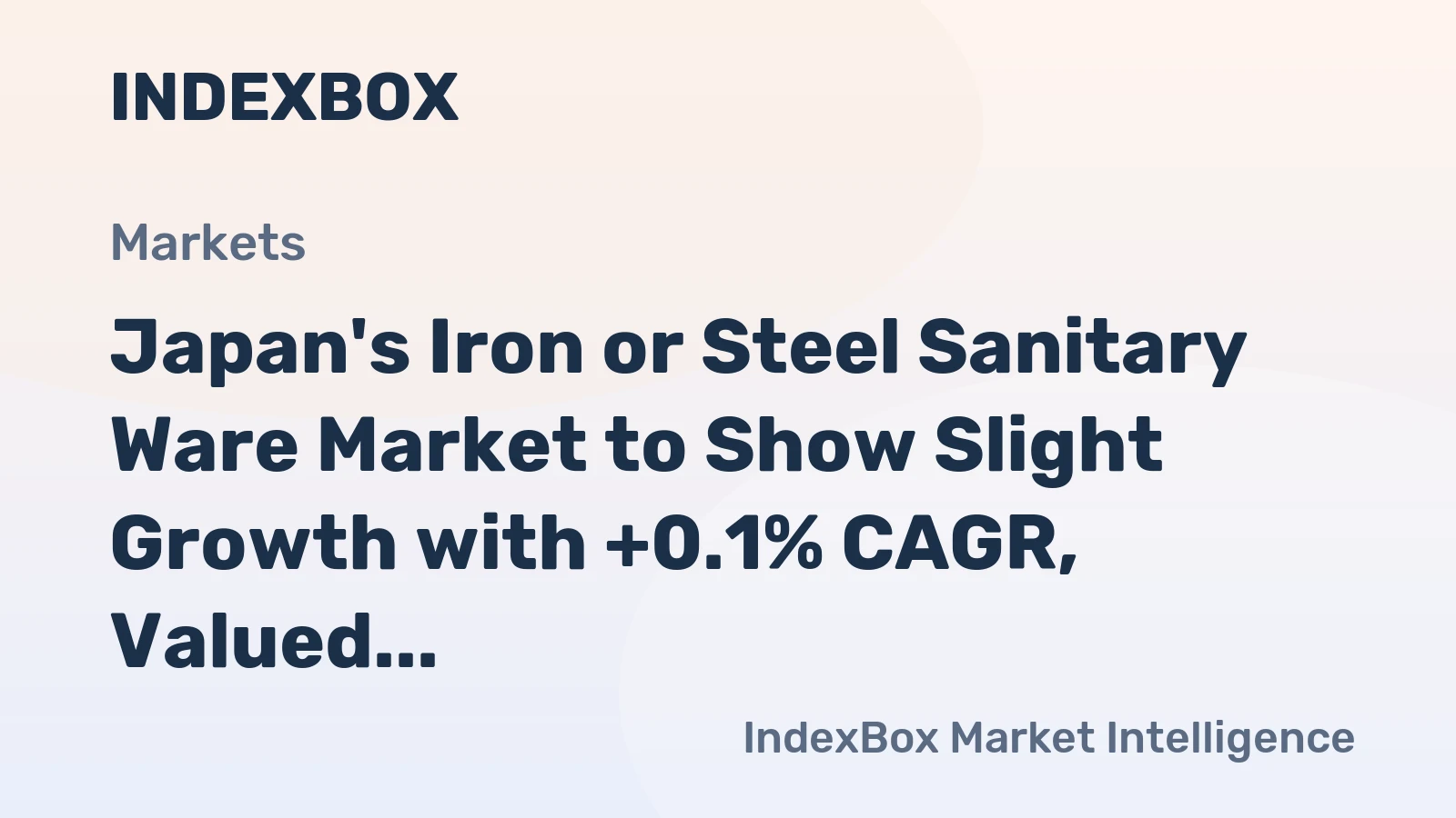 Japan's Iron or Steel Sanitary Ware Market to Show Slight Growth with +0.1% CAGR, Valued at $585M by 2035