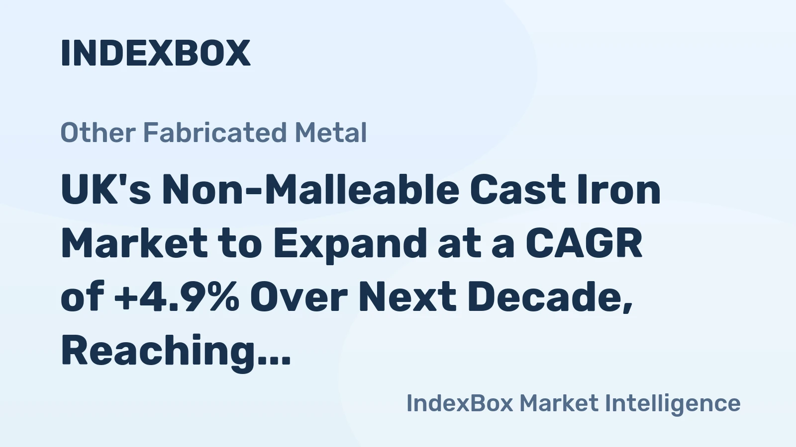 UK's Non-Malleable Cast Iron Market to Expand at a CAGR of +4.9% Over Next Decade, Reaching $462M by 2035