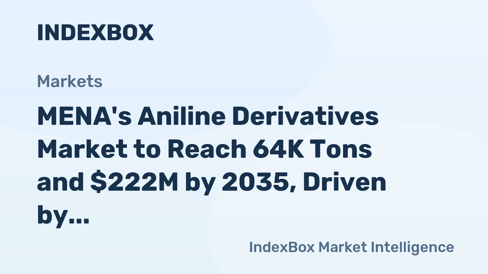MENA's Aniline Derivatives Market to Reach 64K Tons and $222M by 2035, Driven by Increasing Demand