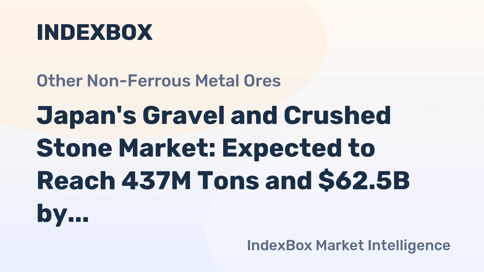Japan's Gravel and Crushed Stone Market: Expected to Reach 437M Tons and $62.5B by 2035