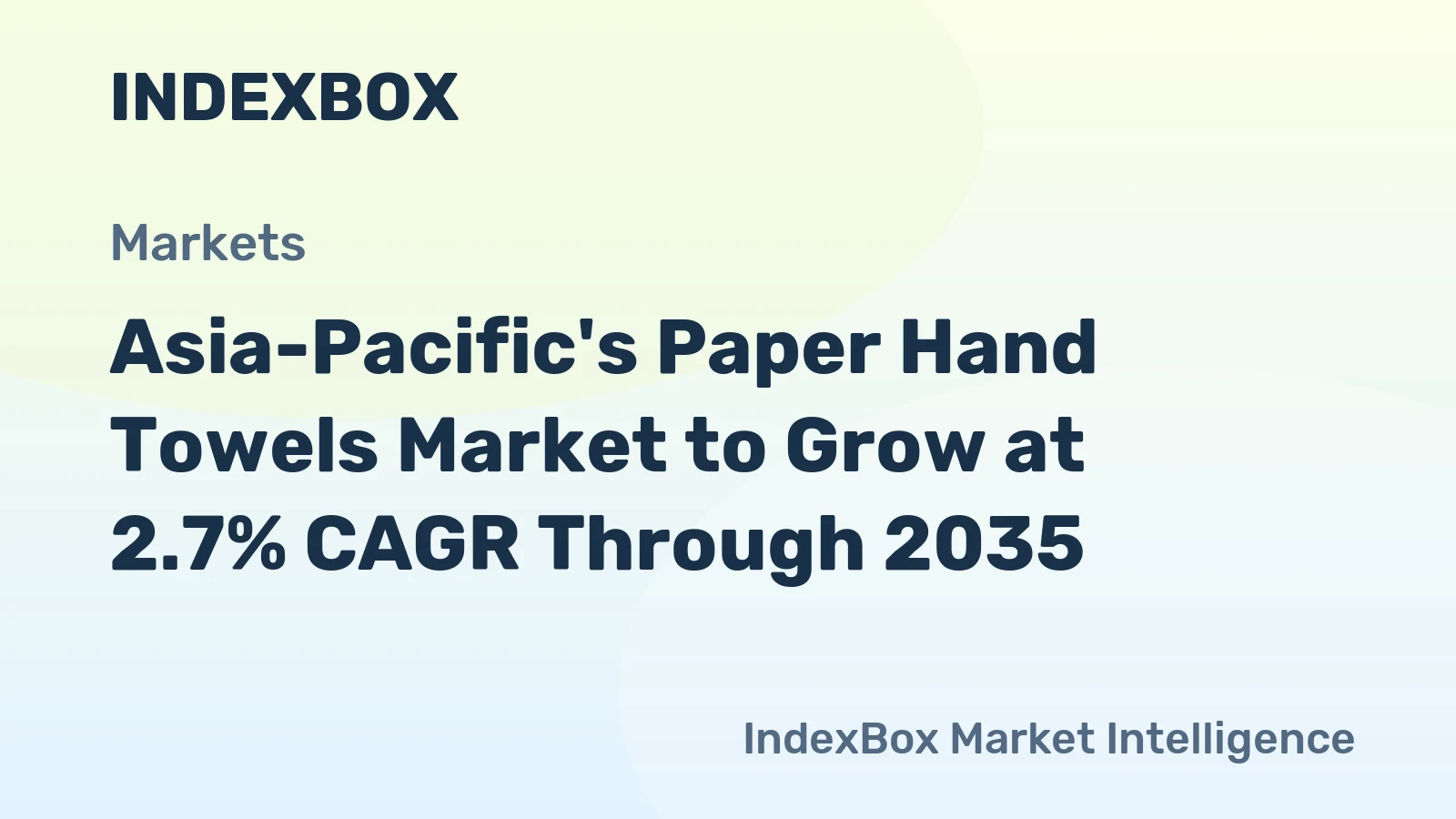 Asia-Pacific's Paper Hand Towels Market to Grow at 2.7% CAGR Through 2035
