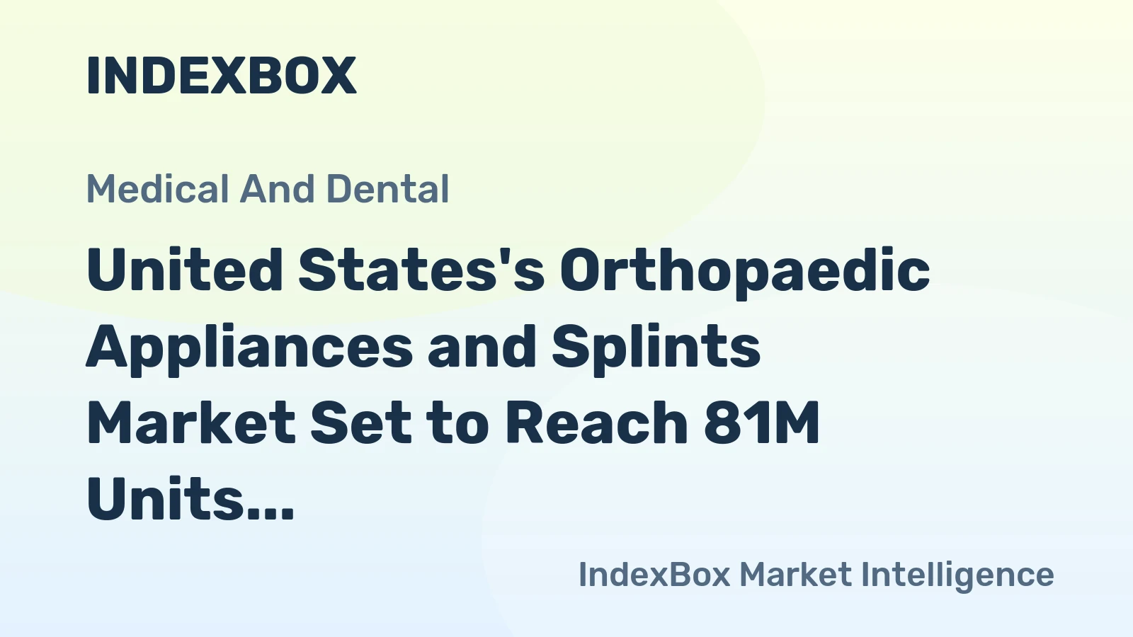 United States's Orthopaedic Appliances and Splints Market Set to Reach 81M Units and $16.7B by 2035