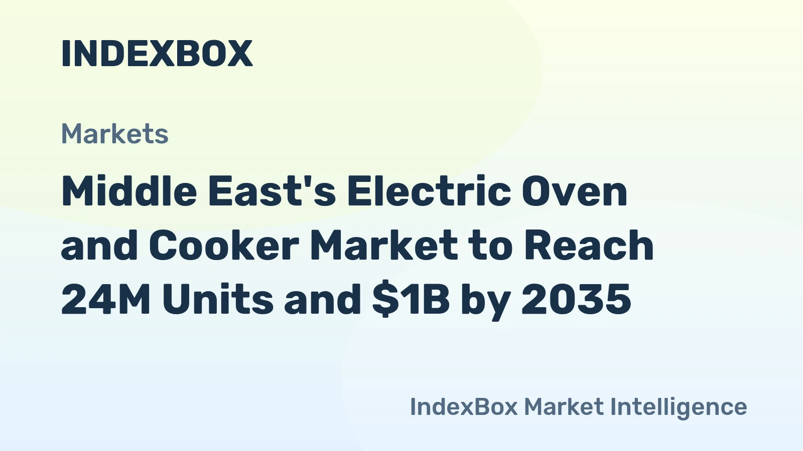 Middle East's Electric Oven and Cooker Market to Reach 24M Units and $1B by 2035