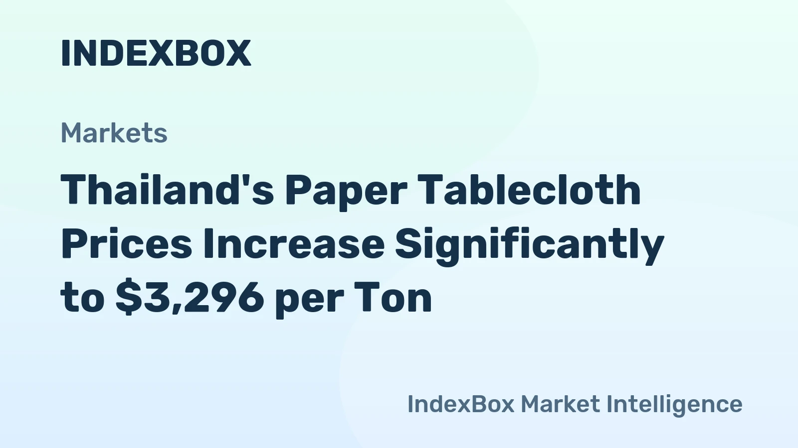 Thailand's Paper Tablecloth Prices Increase Significantly to $3,296 per Ton
