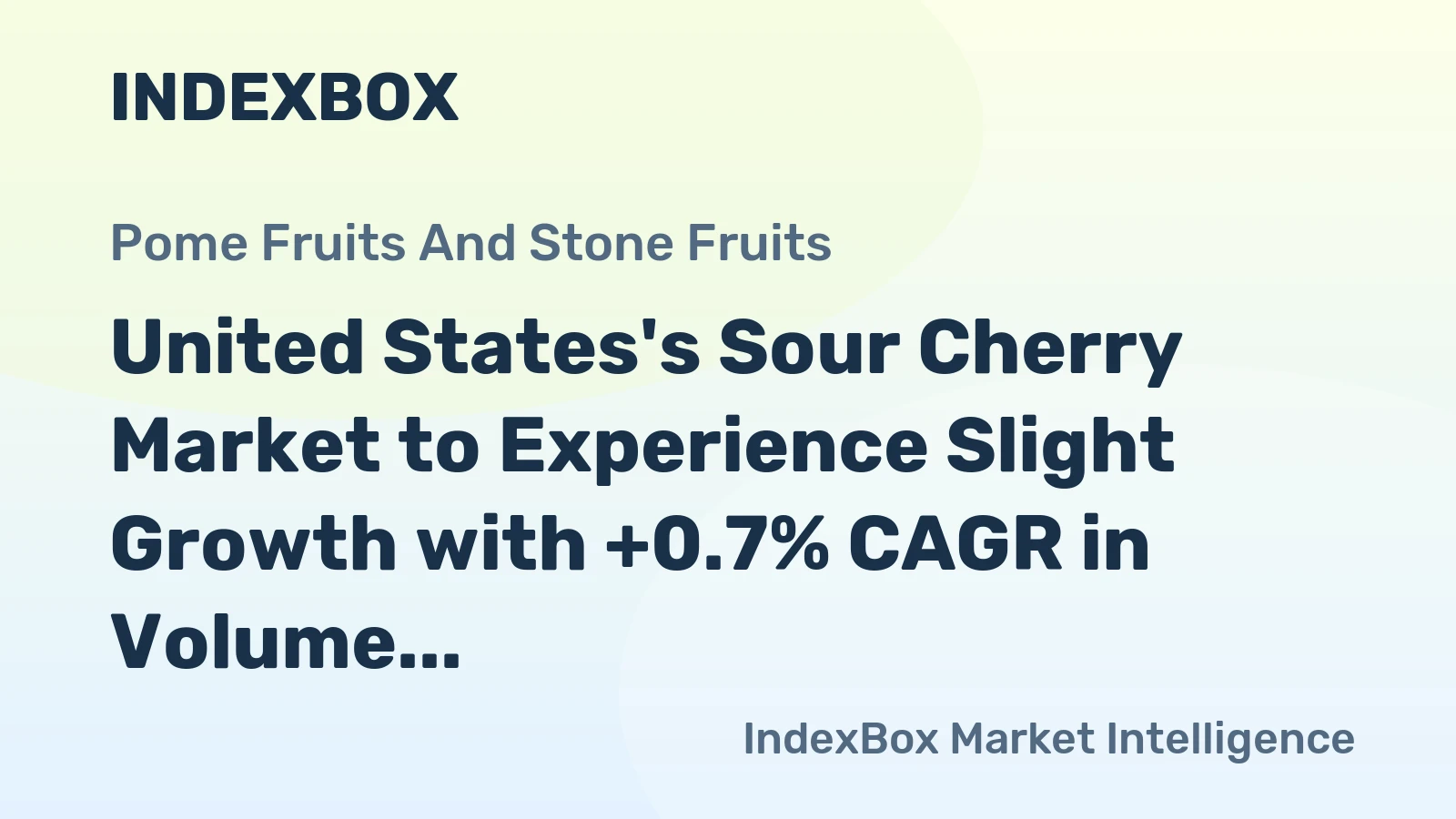 United States's Sour Cherry Market to Experience Slight Growth with +0.7% CAGR in Volume by 2035