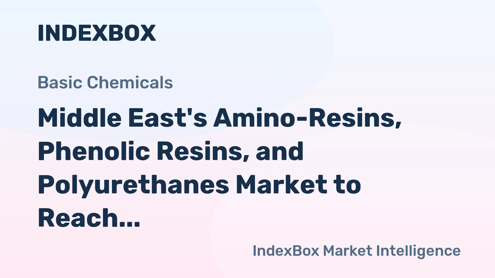 Middle East's Amino-Resins, Phenolic Resins, and Polyurethanes Market to Reach 4.3M Tons and $12.2B by 2035