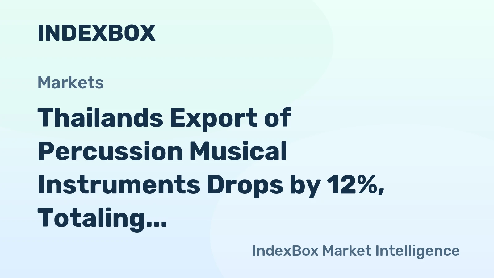 Thailands Export of Percussion Musical Instruments Drops by 12%, Totaling $14M in 2024