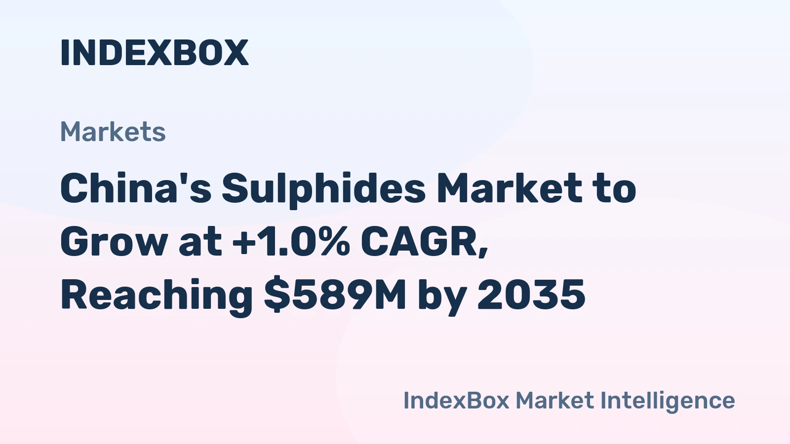 China's Sulphides Market to Grow at +1.0% CAGR, Reaching $589M by 2035