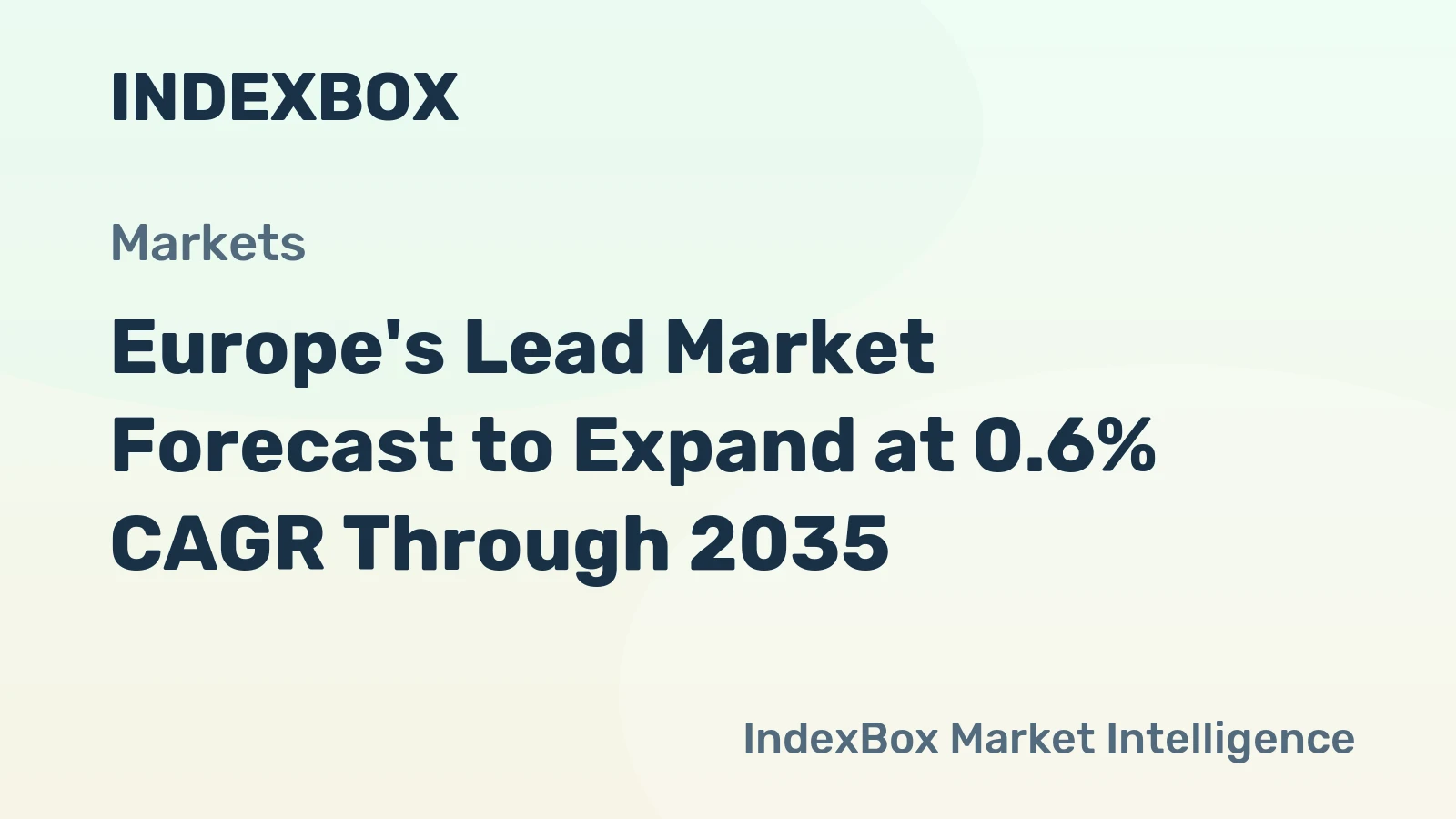 Europe's Lead Market Forecast to Expand at 0.6% CAGR Through 2035