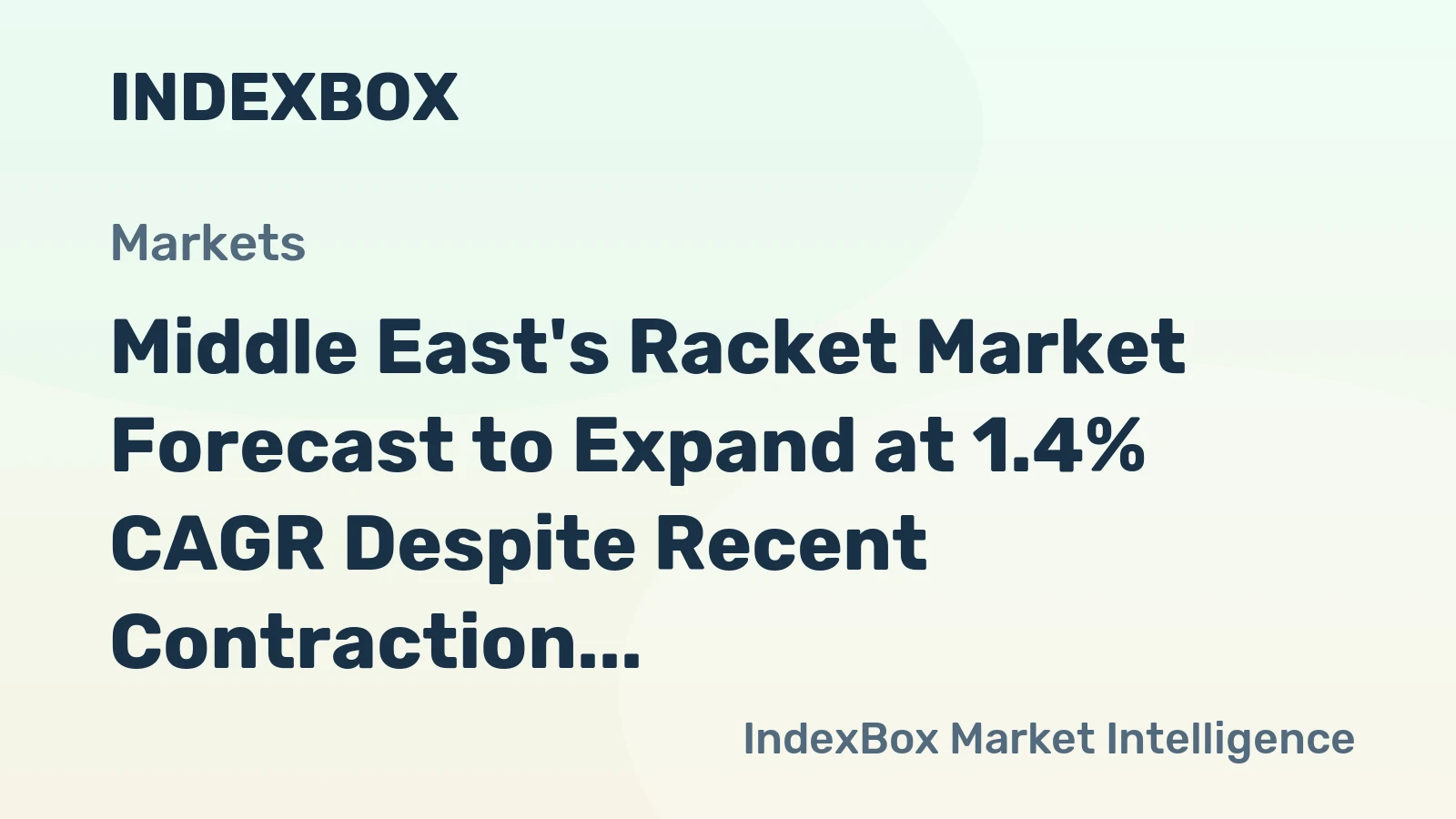 Middle East's Racket Market Forecast to Expand at 1.4% CAGR Despite Recent Contraction