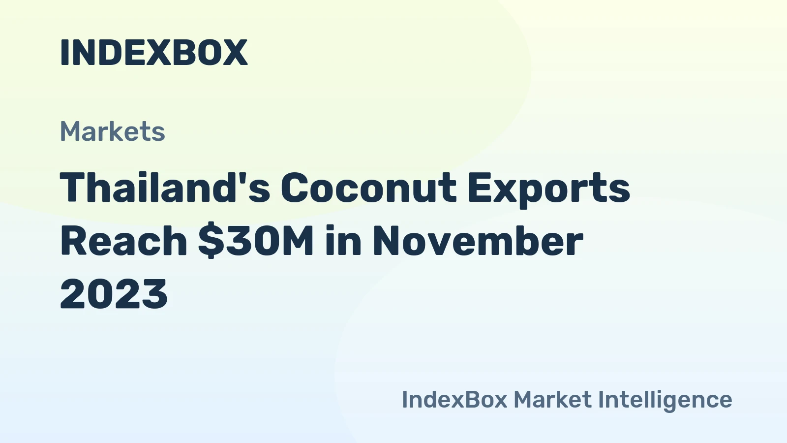 Thailand's Coconut Exports Reach $30M in November 2023