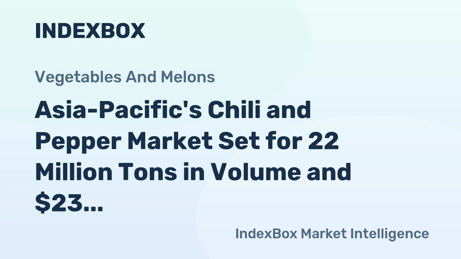 Asia-Pacific's Chili and Pepper Market Set for 22 Million Tons in Volume and $23 Billion in Value by 2035