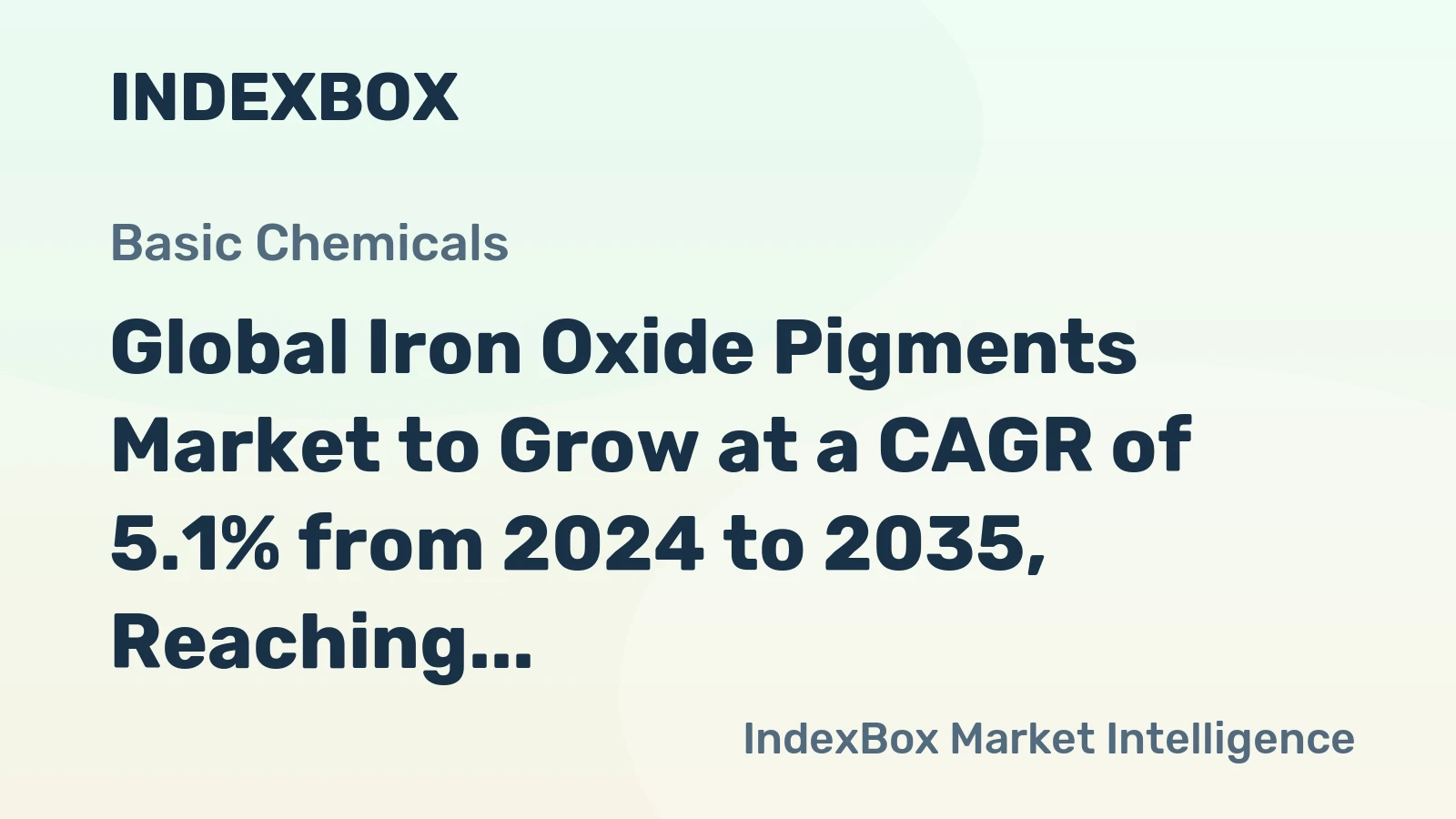Global Iron Oxide Pigments Market to Grow at a CAGR of 5.1% from 2024 to 2035, Reaching 5.4M Tons