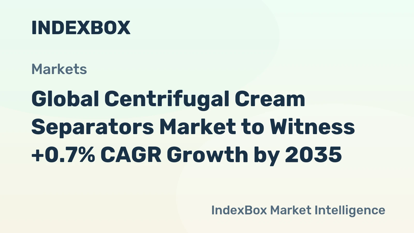 Global Centrifugal Cream Separators Market to Witness +0.7% CAGR Growth by 2035