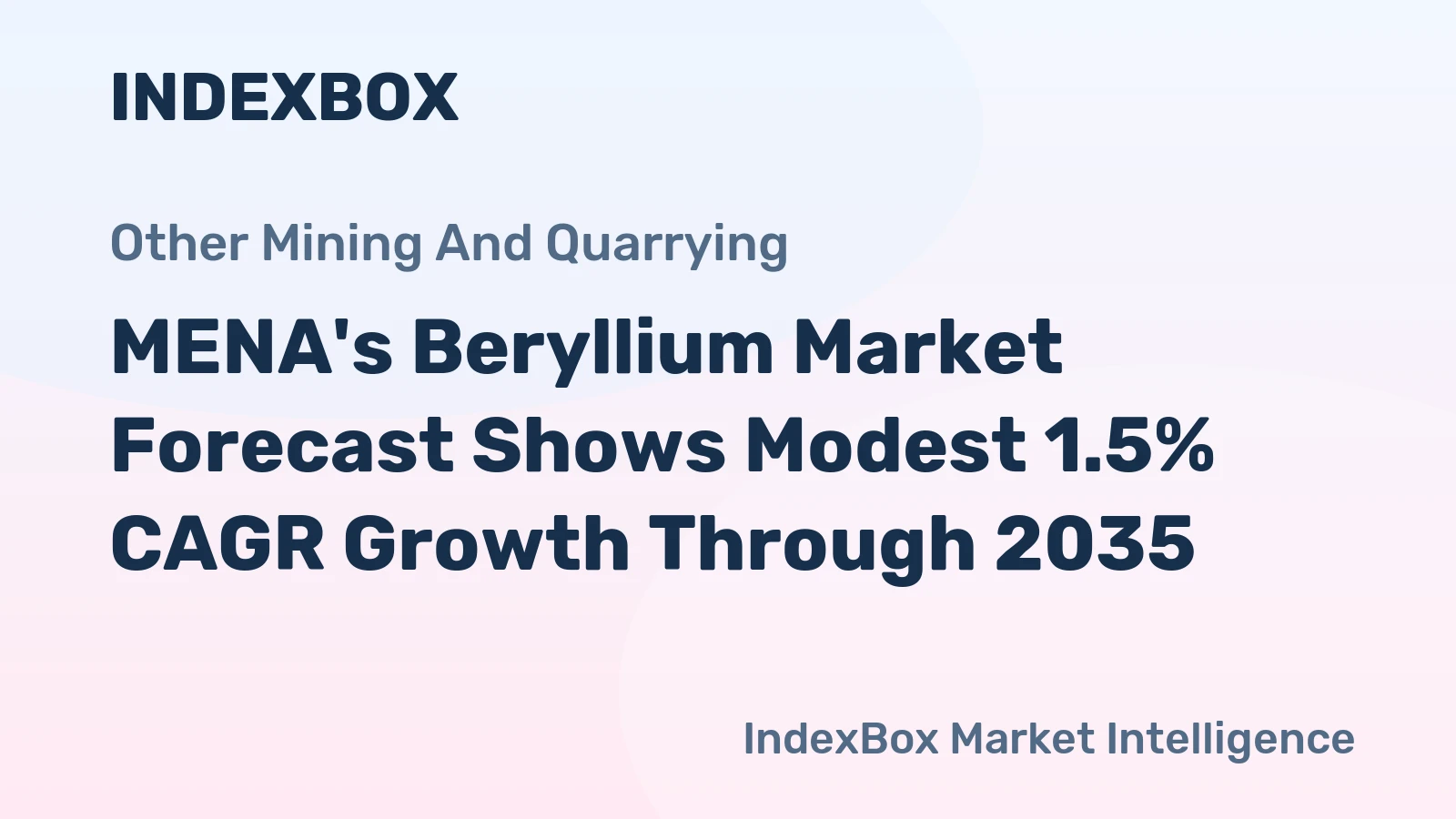 MENA's Beryllium Market Forecast Shows Modest 1.5% CAGR Growth Through 2035